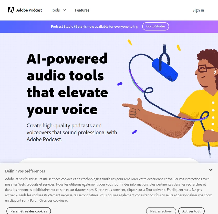 Adobe Podcast | Avis & Alternatives IA