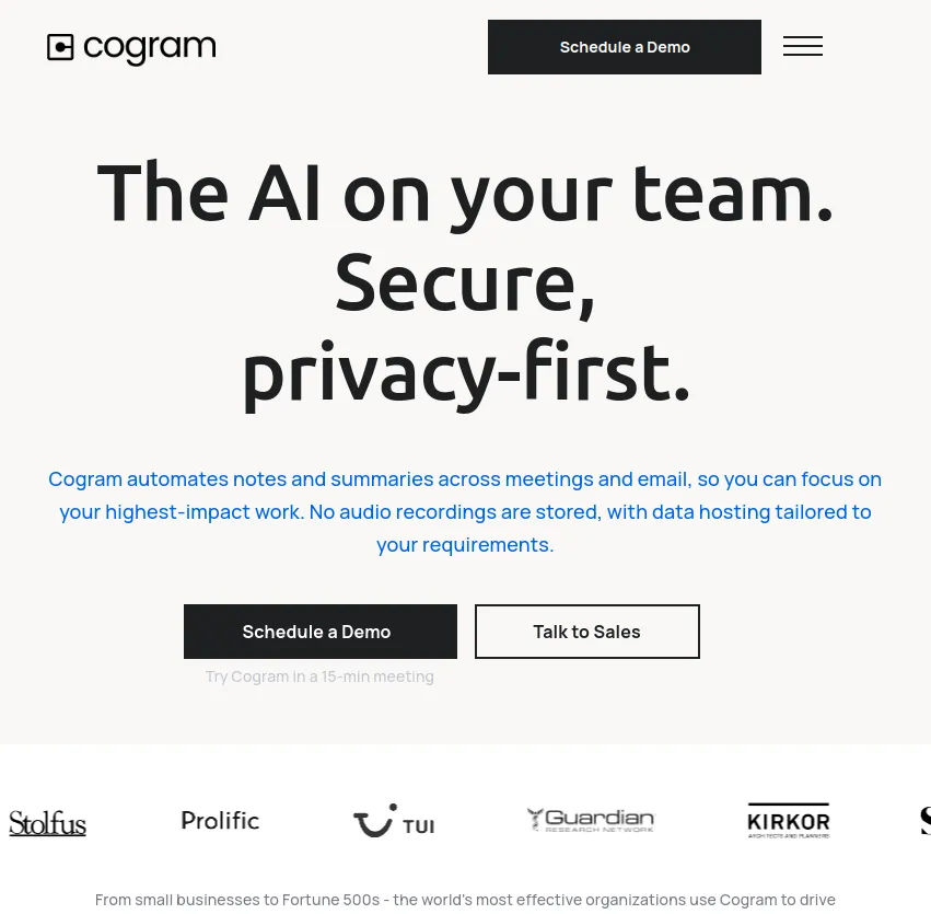 Cogram | Avis & Alternatives IA