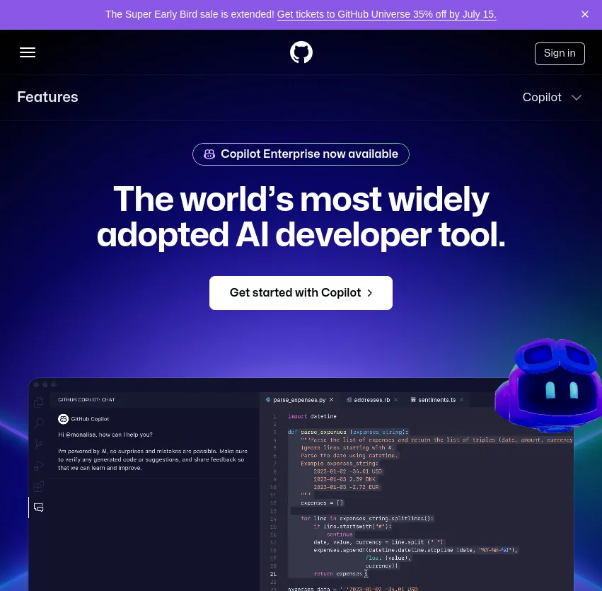 GitHub Copilot | Avis & Alternatives IA