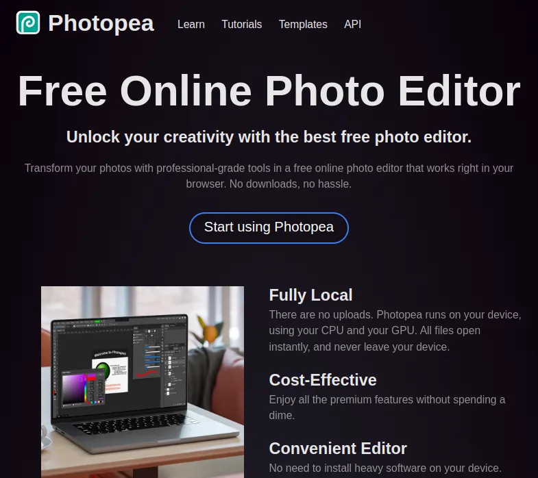 PhotoPea | Avis & Alternatives IA