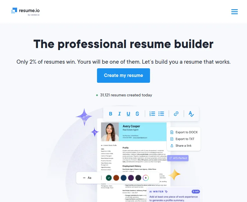 Resume IO | Avis & Alternatives IA